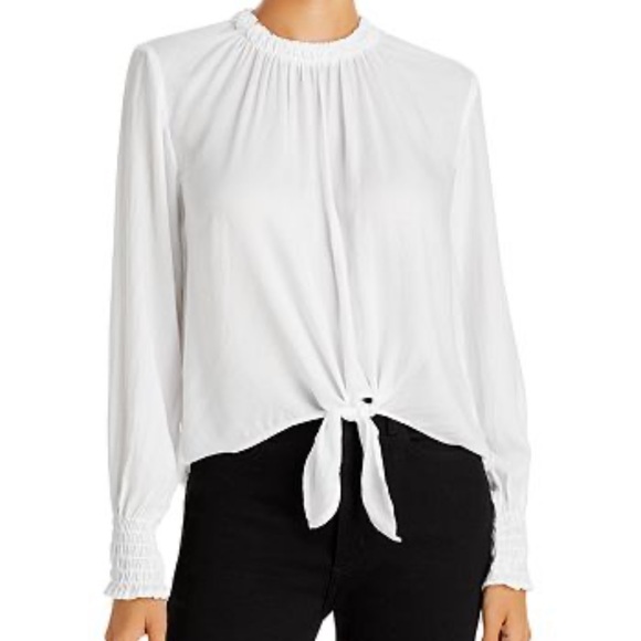 Bella Dahl | Tops | Bella Dahl Tie Front Smocked White Top | Poshmark